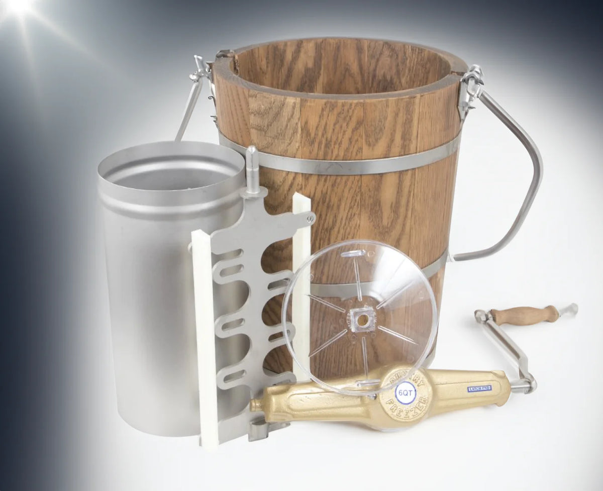 8 QUART HAND CRANK FREEZER WITH WHITE OAK TUB – Amish360